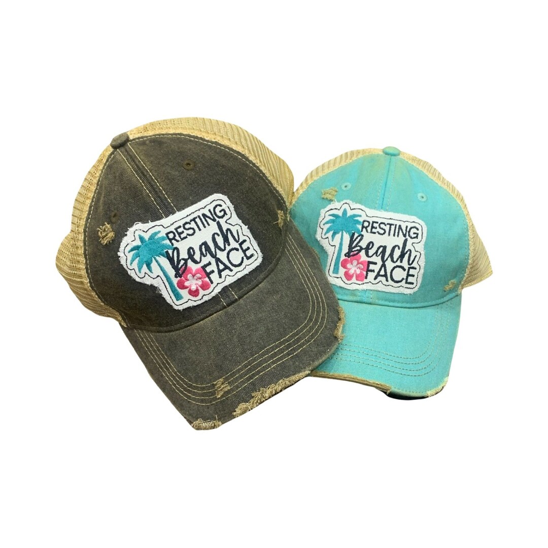 Resting Beach Face Hat, Summer Hat, Retro Summer Hat , Vacation Hat ...
