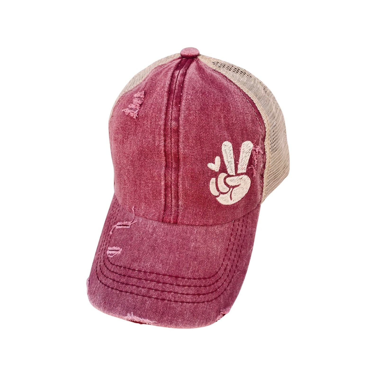 EMBROIDERED Peace Hand Sign and Love Hat Hand Signal Hat - Etsy