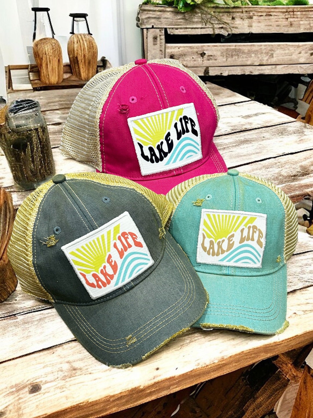 Lake Life Hat, Summer Hat, Retro Summer Hat , Vacation Hat, Beach Hat ...