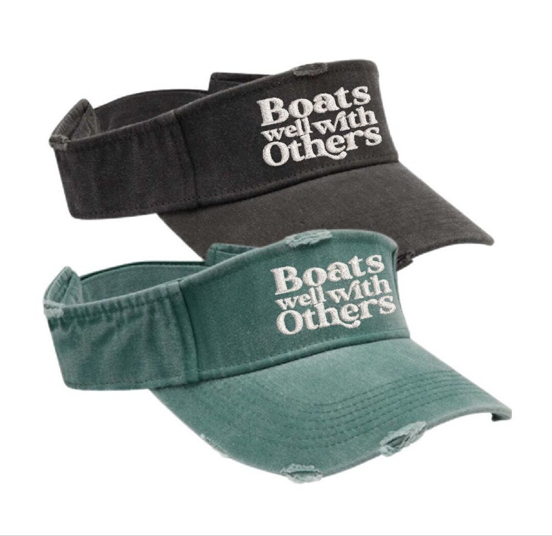 Boats Well With Others Visor, Boating Visor, River Visor, Lake Visor ...