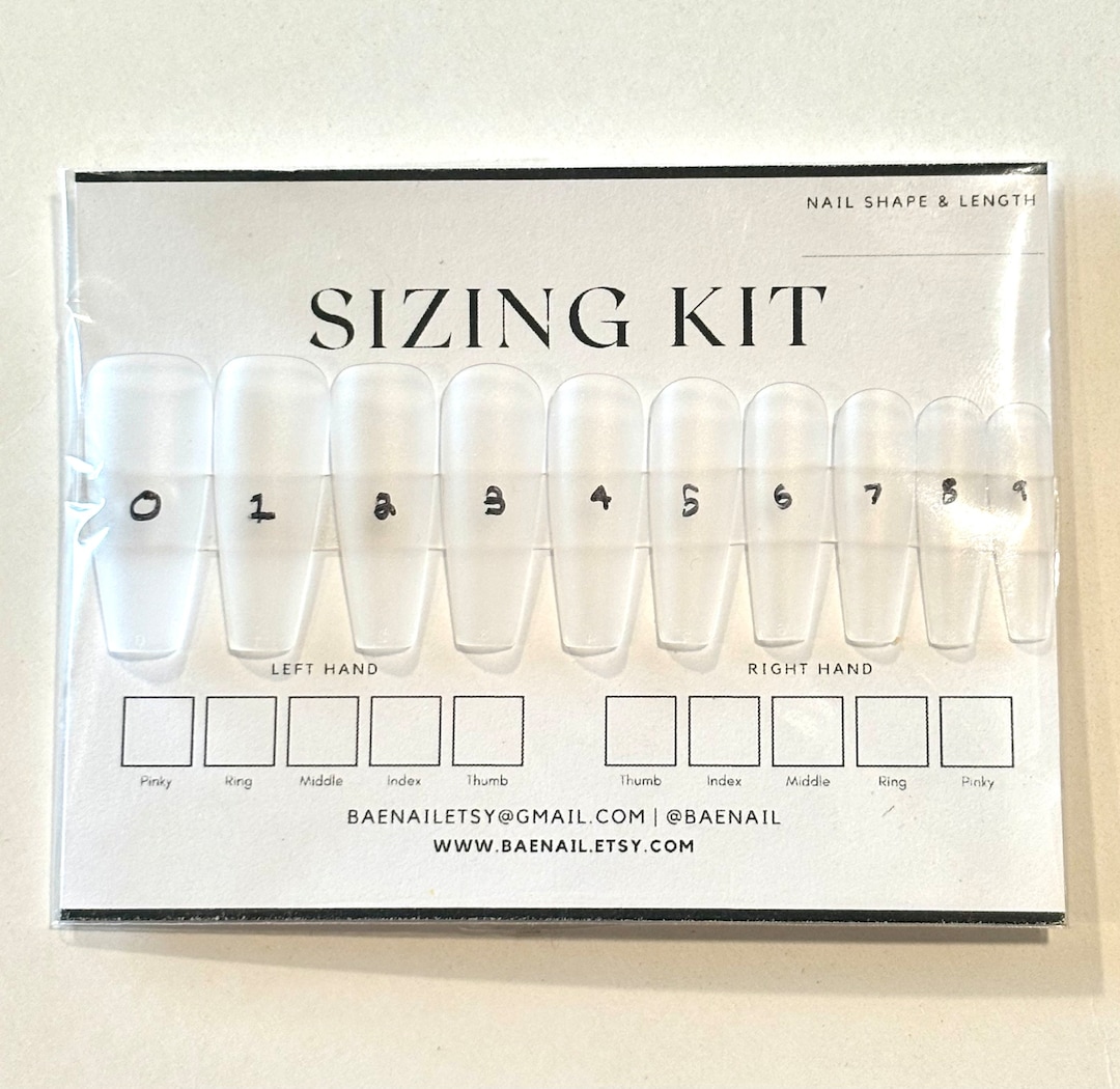 Nail Sizing Kit-baenail- Press on Sizing Kit, Real Size Photos of ...