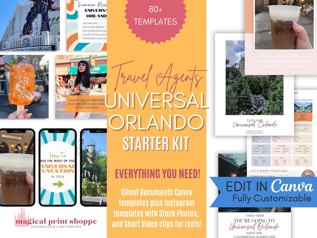 Universal Orlando Travel Agent Starter Kit | 80+ Fully Customizable ...