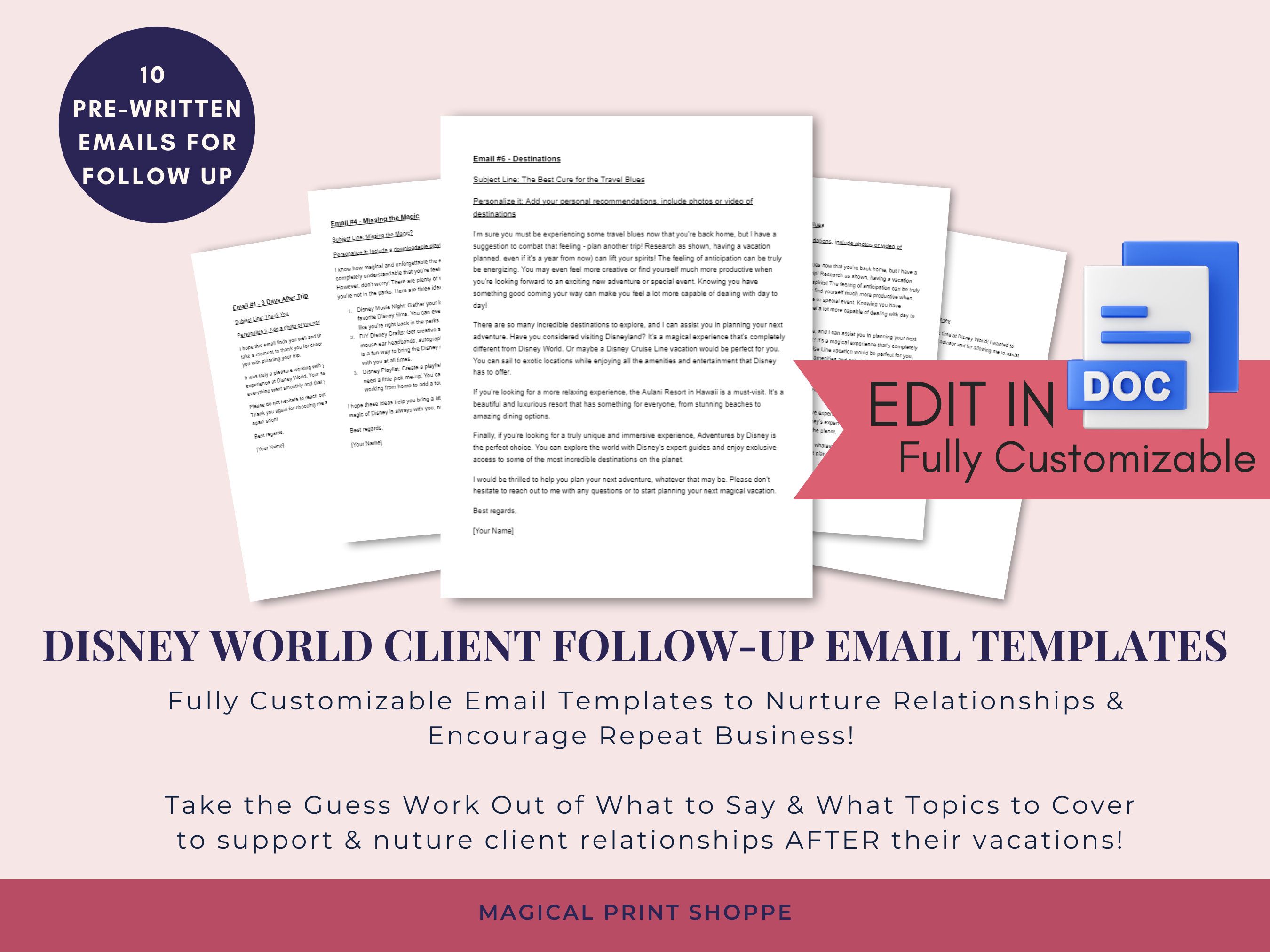 Travel Agent Client Email Templates for WDW / Follow-up Travel Agent ...
