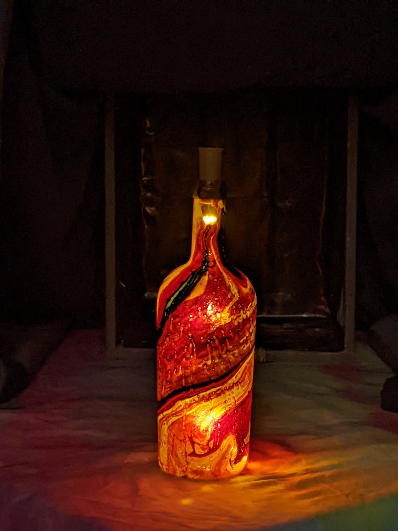 Hydro-dipped Glass Bottle - Etsy