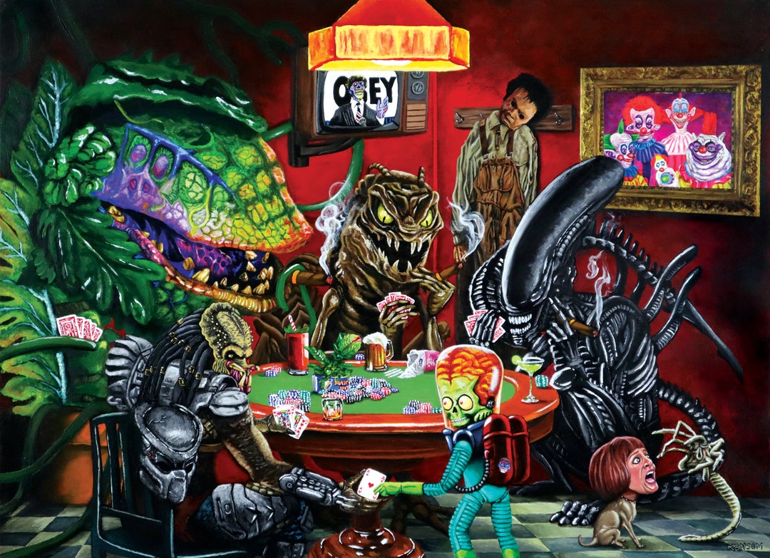 Aliens Playing Night - Etsy