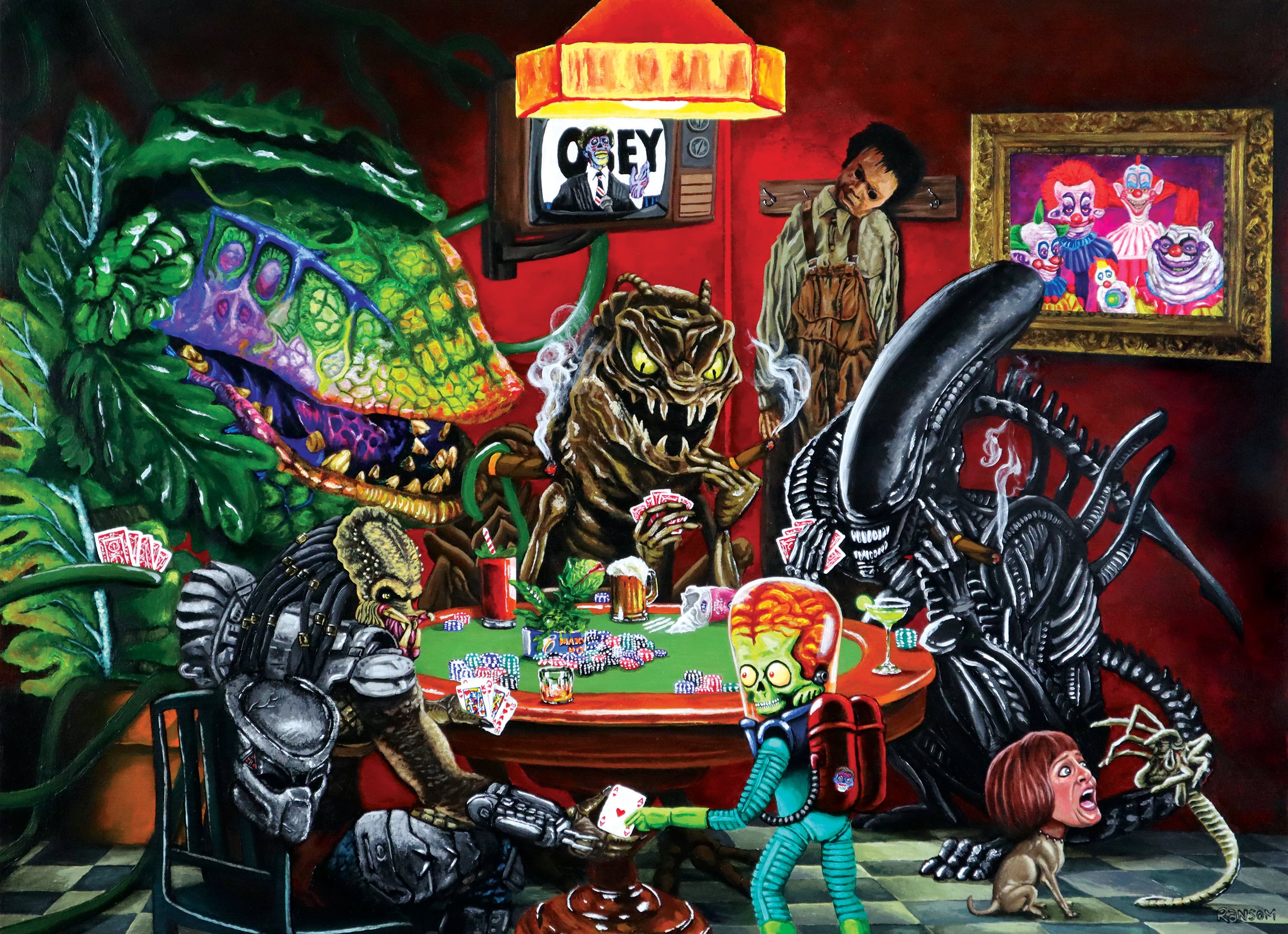 Aliens Playing Night - Etsy