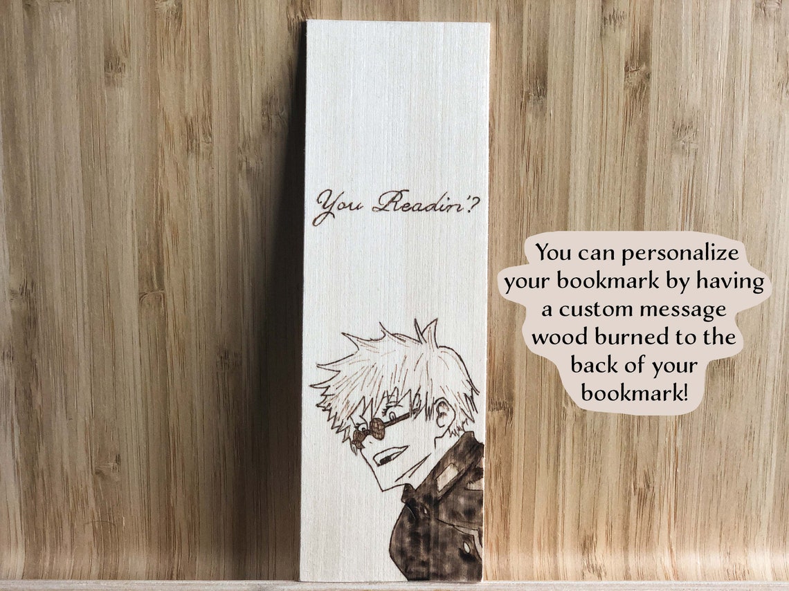Gojo Satoru Bookmark/ Anime Bookmark/ Handmade Wood Bookmark/ | Etsy