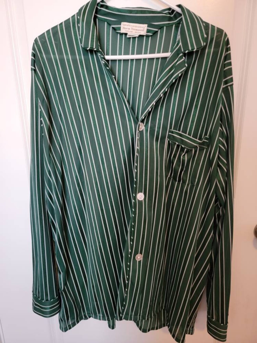 Vintage Norm Thompson Sheer Pajama Top in Green, Made in America ...