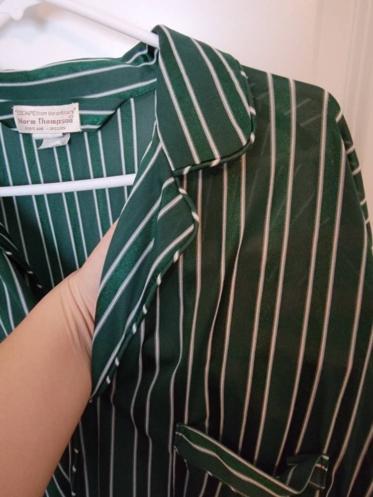 Vintage Norm Thompson Sheer Pajama Top in Green, Made in America ...