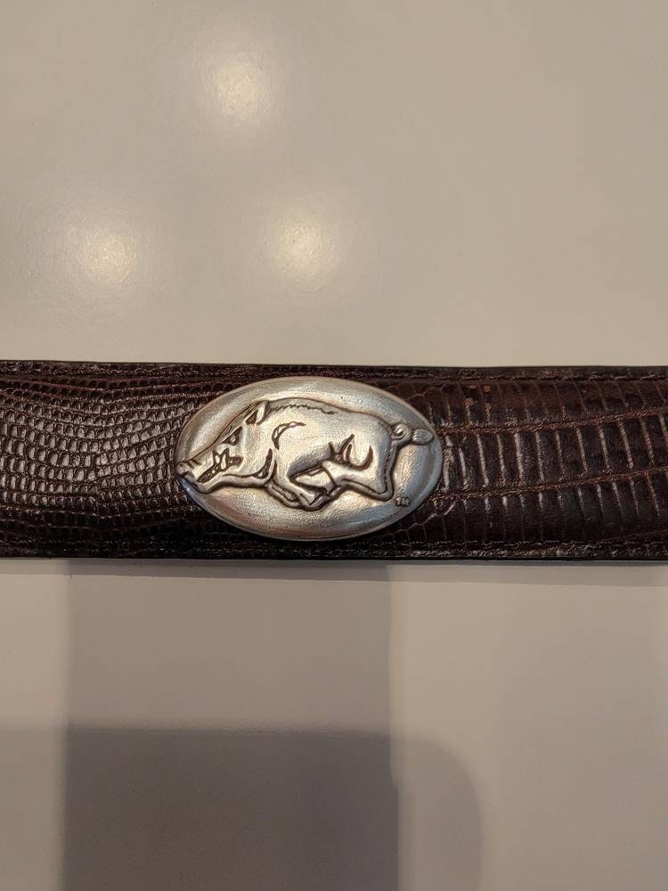 Hawg Pig Boar Design University of Arkansas Razorback Leather - Etsy