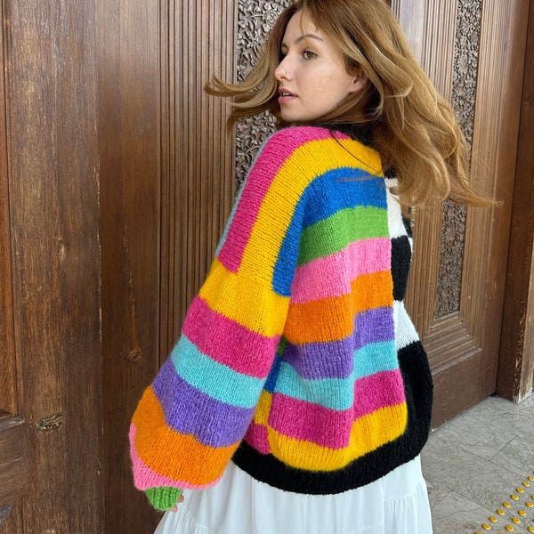 Colorful Cardigan - Etsy