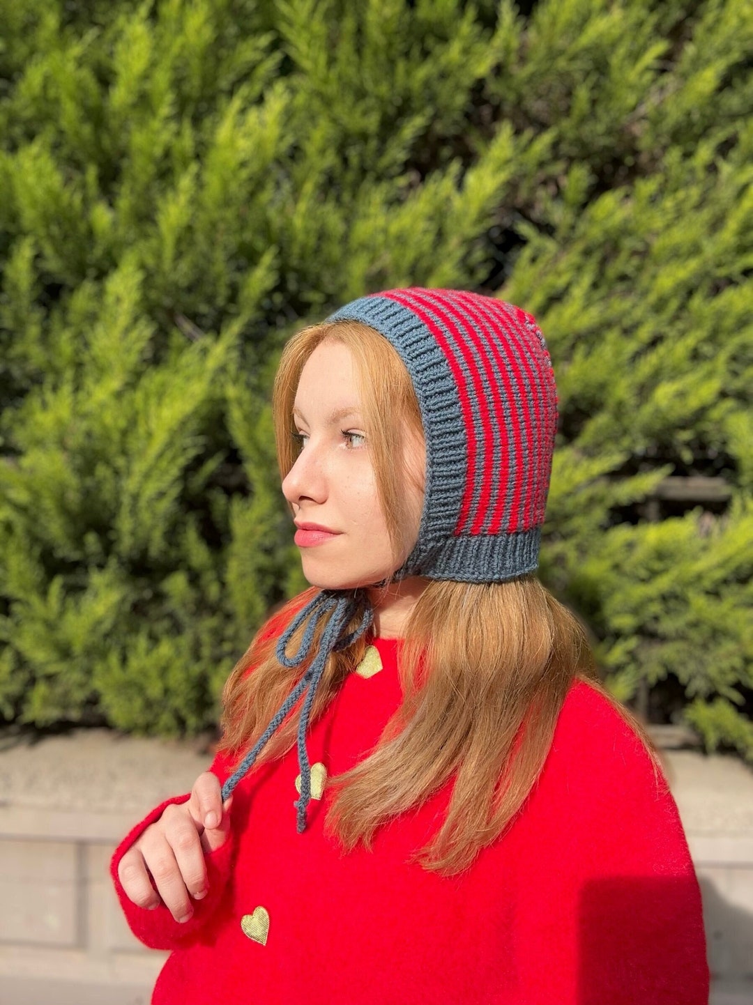 Handknitted Bonnet, 3 Different Colors Bonnet, Bohemian Floral Bonnet ...