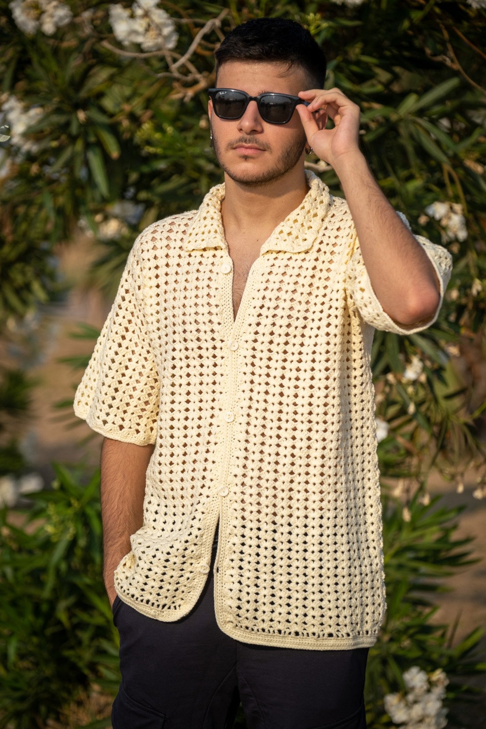 Crochet Shirt Unisex Shirt Crochet Overshirt Vintage - Etsy