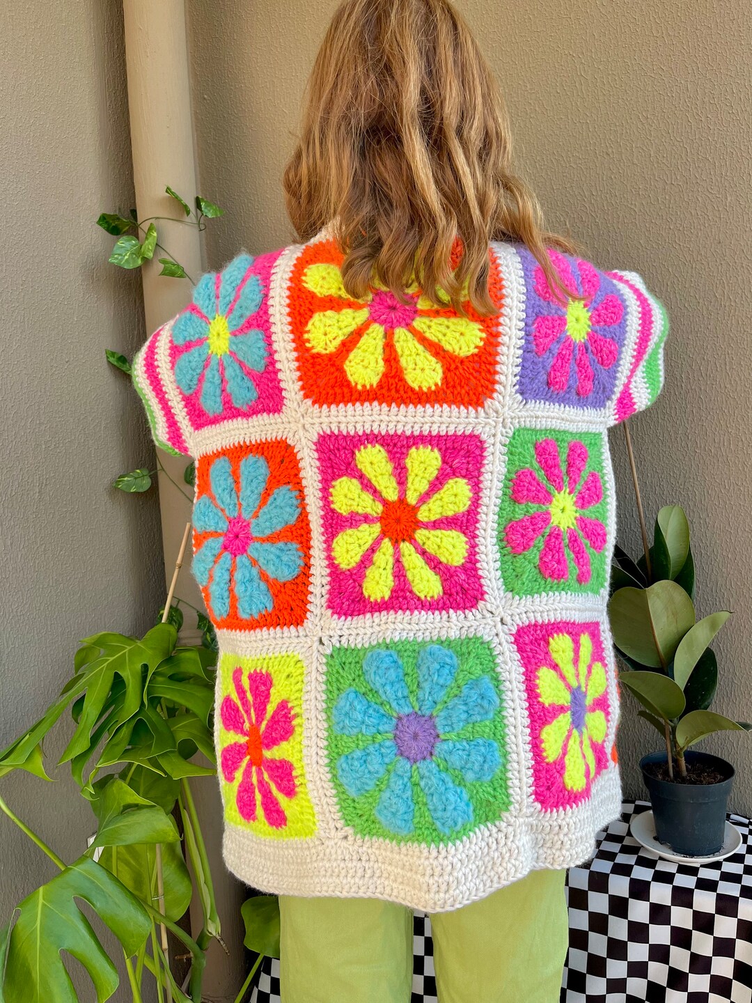 Crochet Granny Square Jacket for Women, Granny Square Cardigan, Crochet ...
