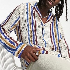 Crochet Shirt Unisex Shirt Crochet Overshirt Crochet - Etsy