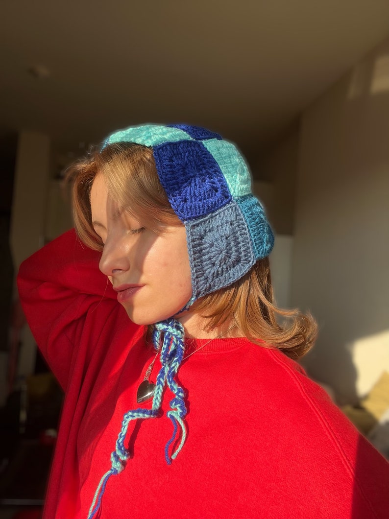 Crochet Balaclava Bonnet Red Granny Square Bonnet Crochet - Etsy