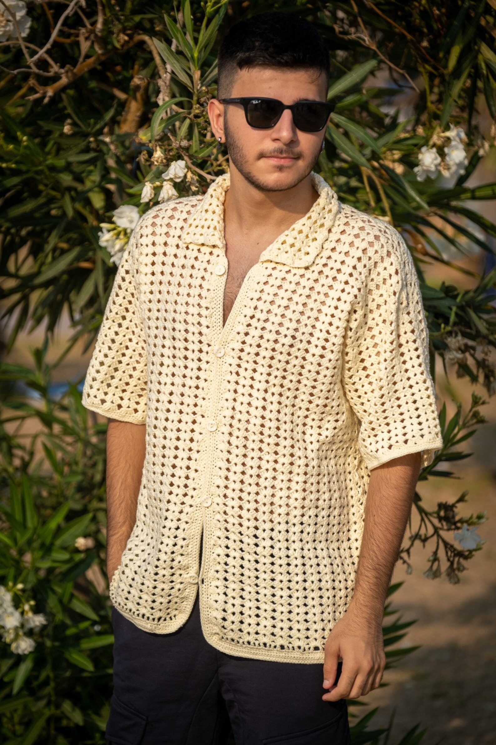 Crochet Shirt Unisex Shirt Crochet Overshirt Vintage - Etsy