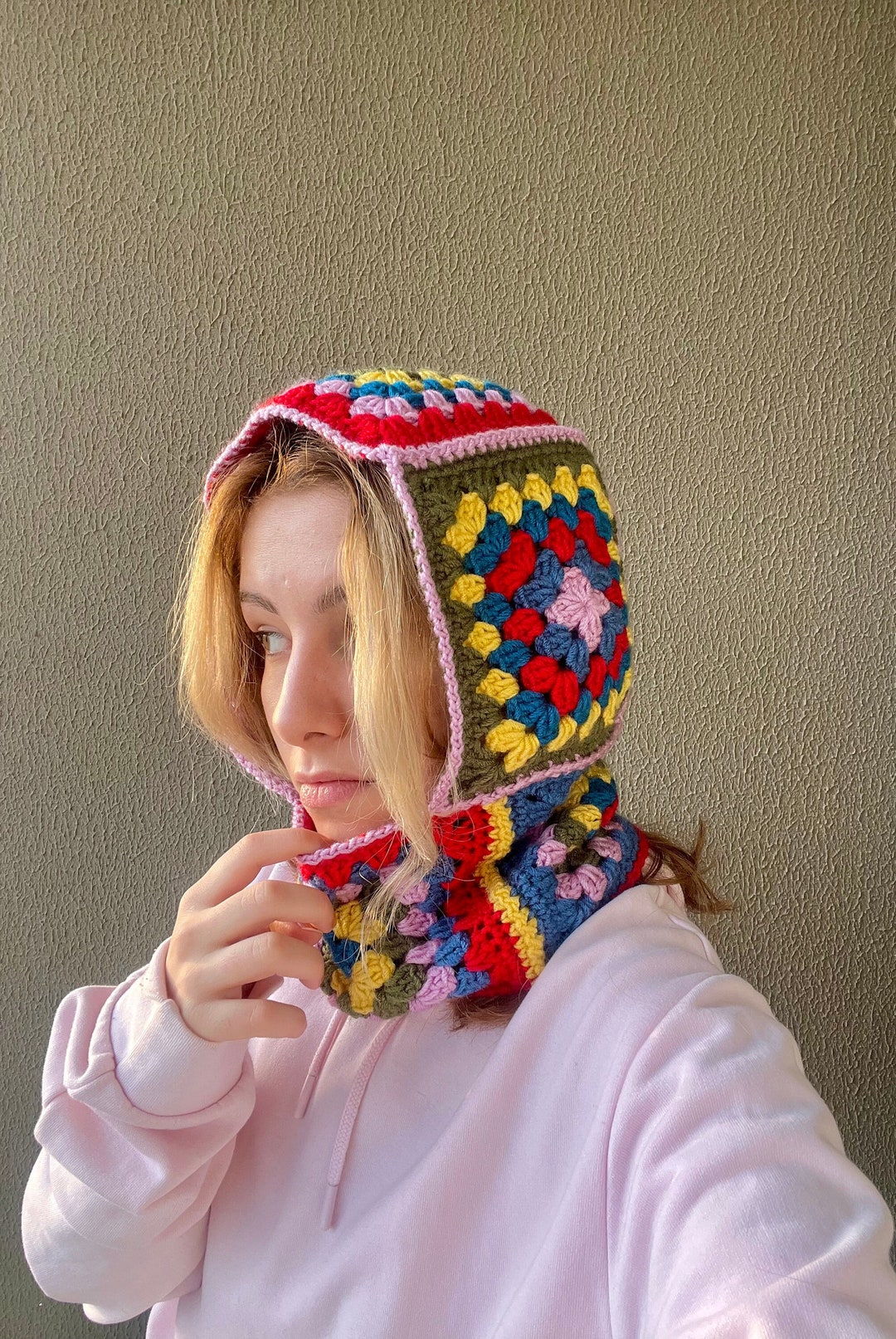 Crochet Balaclava, Granny Square Balaclava,handmade Colorful Balaclava ...