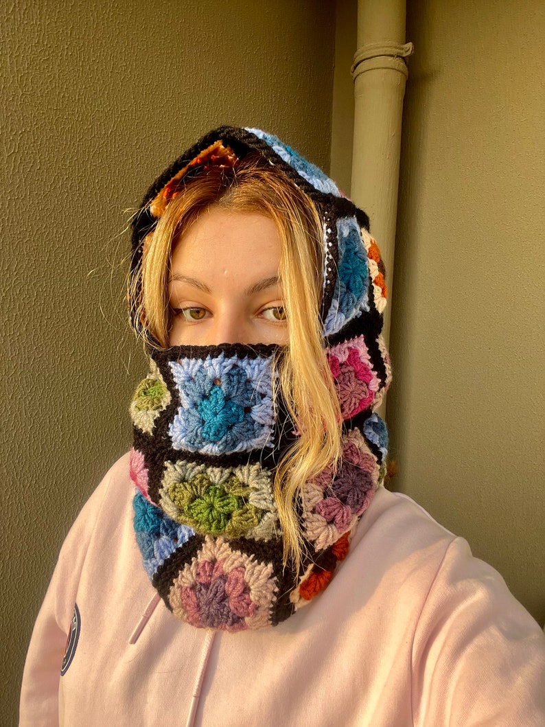 Crochet Balaclava Granny Square Balaclavahandmade Colorful - Etsy