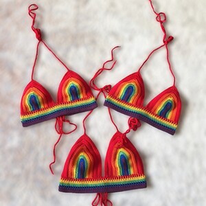 LGBTQ Pride Crochet Crop Top, Handmade Rainbow Pride Month Crop Top, 2 ...