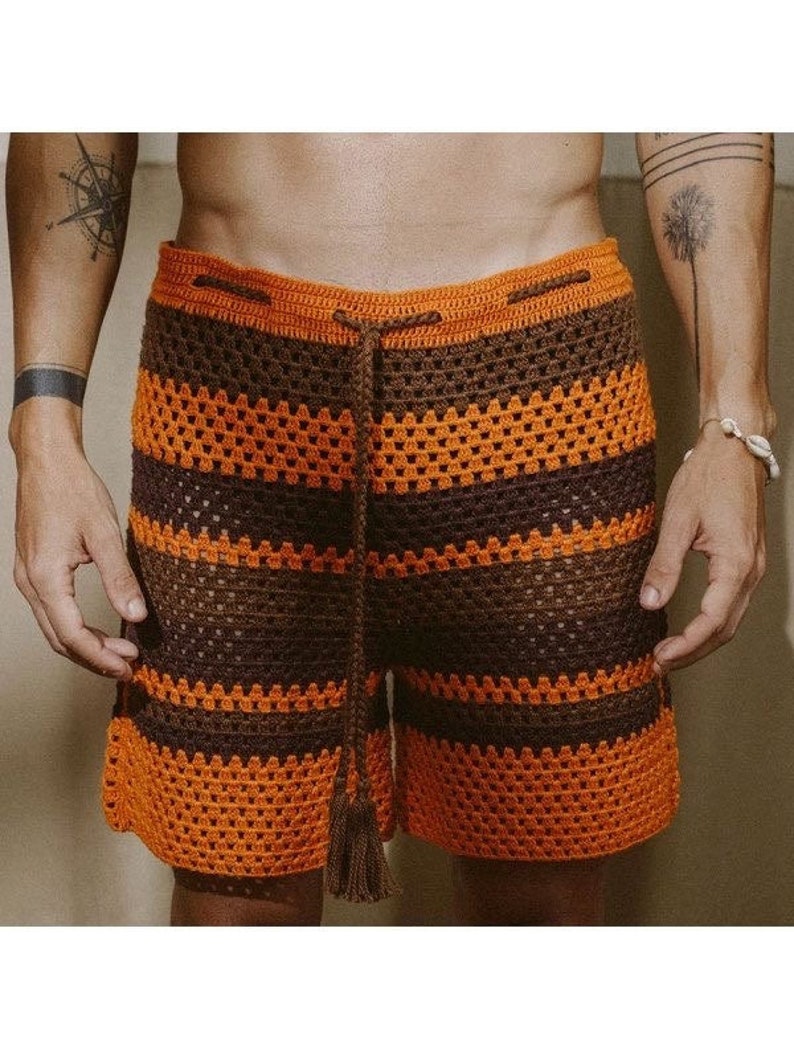 Crochet Shorts For Men Unisex Shorts Crochet Mens Beach Etsy