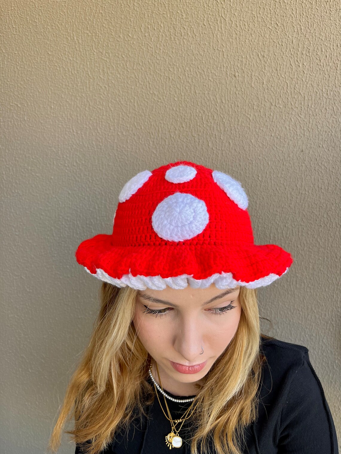 Mushroom Bucket Hat Crochet Mushroom Hat Unisex Halloween - Etsy