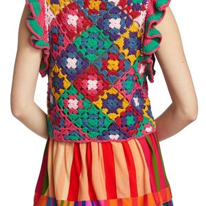 Patchwork Sweatergranny Square Sweater Granny Square Vest - Etsy