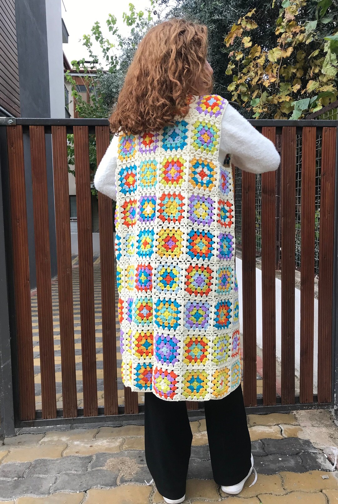 Granny Square Long Vest for Women, Festival Outfit Granny Square ...