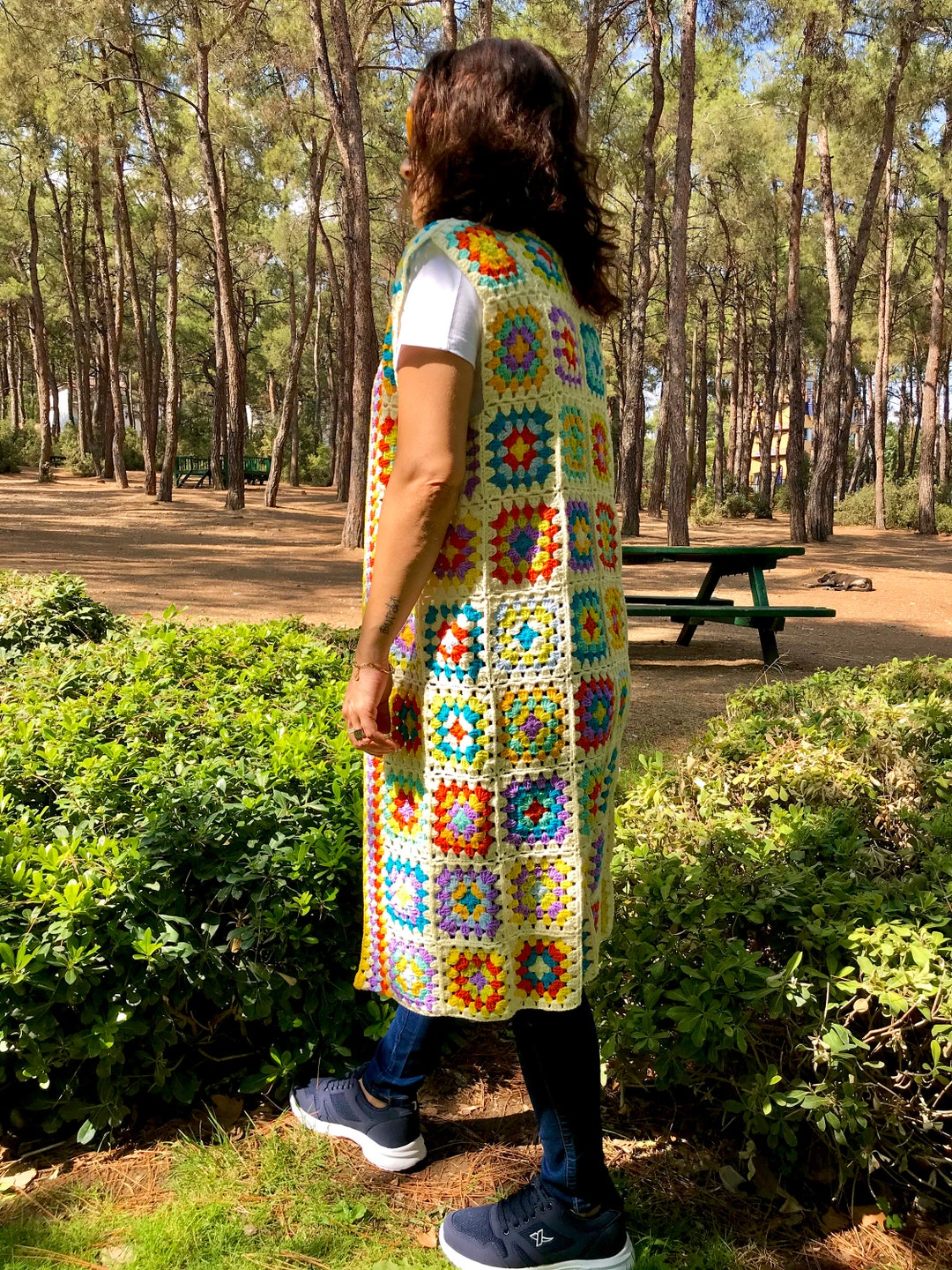 Granny Square Long Vest for Women, Festival Outfit Granny Square ...