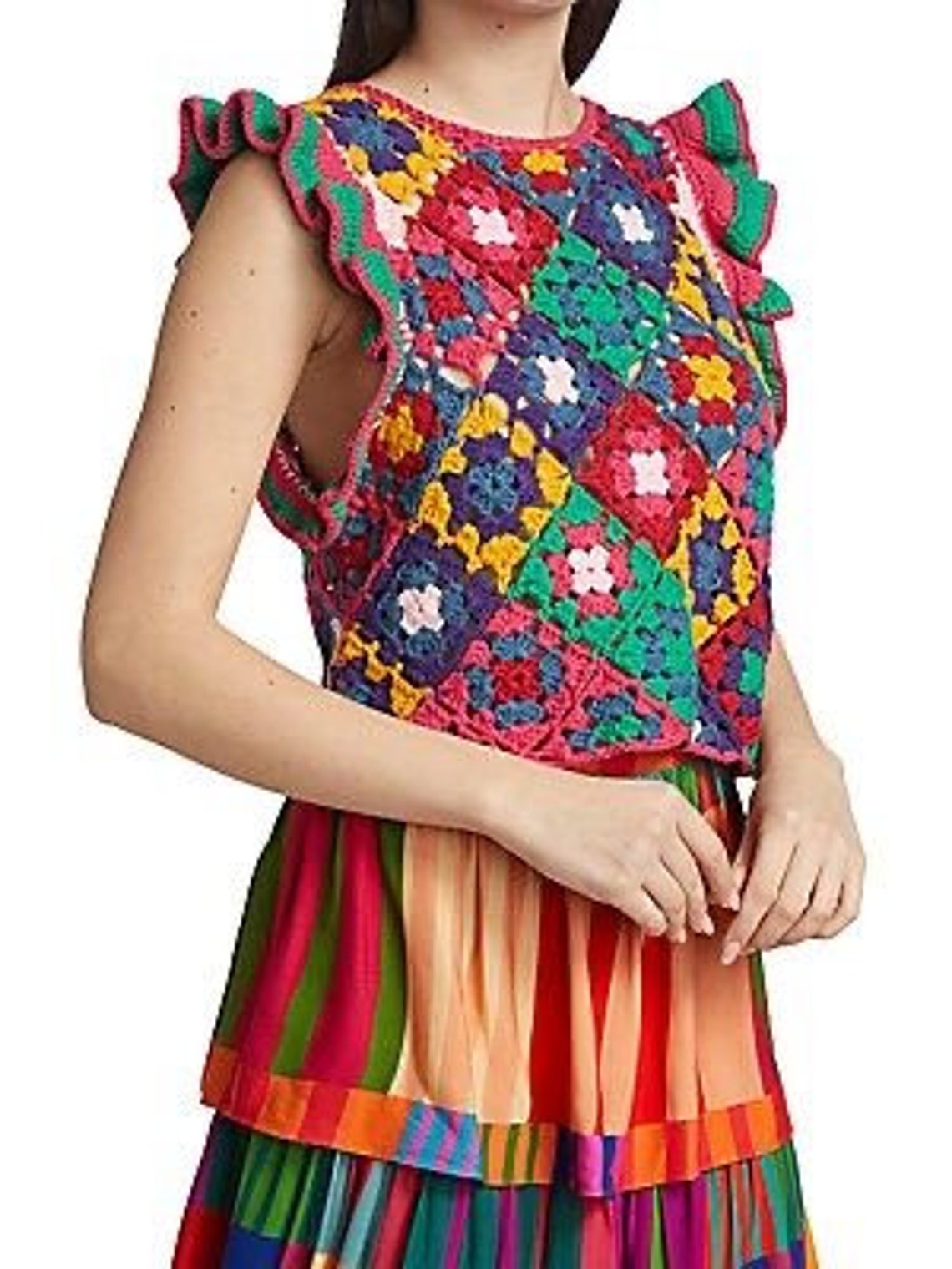 Patchwork Sweatergranny Square Sweater Granny Square Vest - Etsy