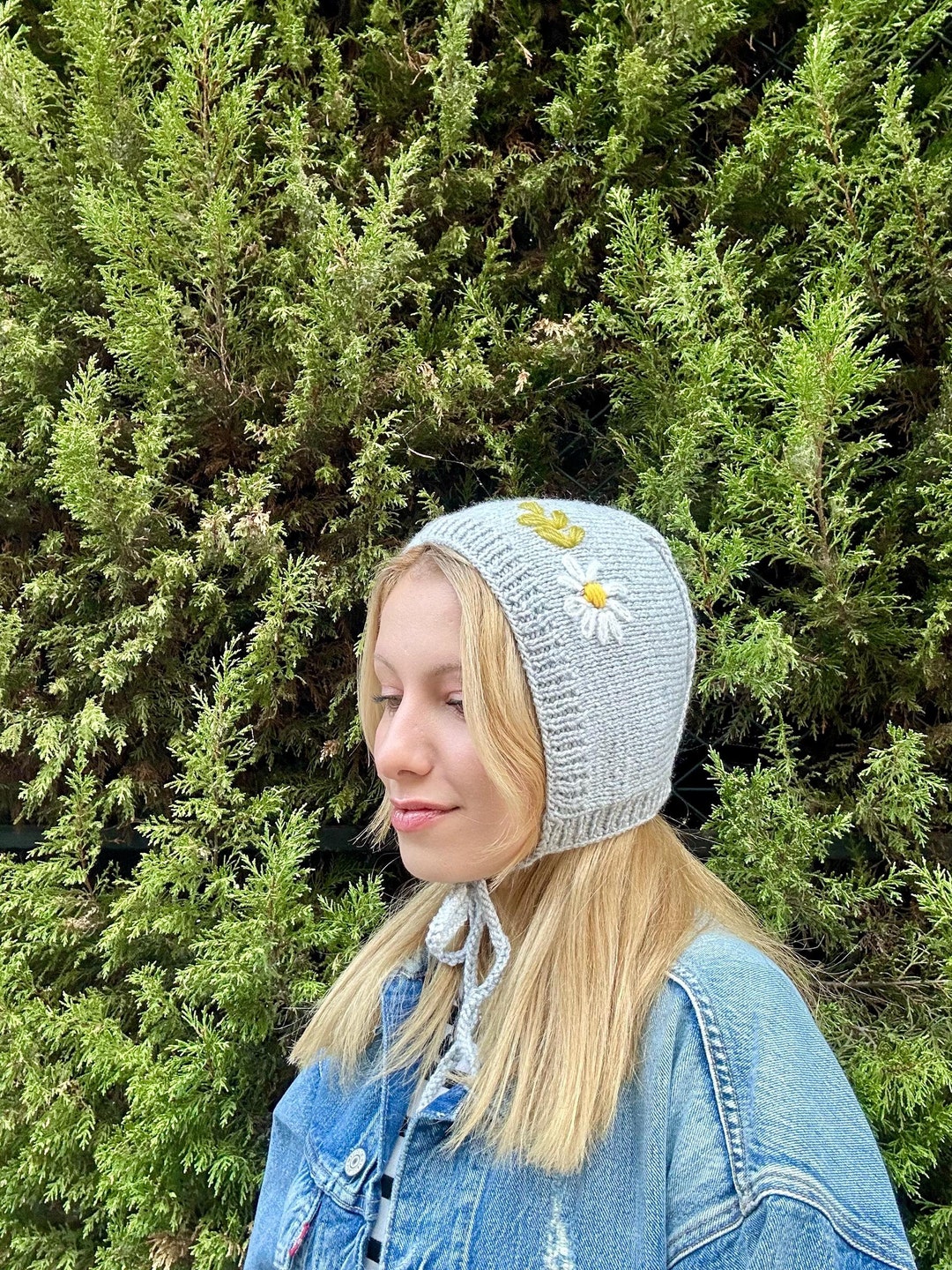 Handknitted Bonnet, 7 Different Colors Bonnet, Bohemian Floral Bonnet ...