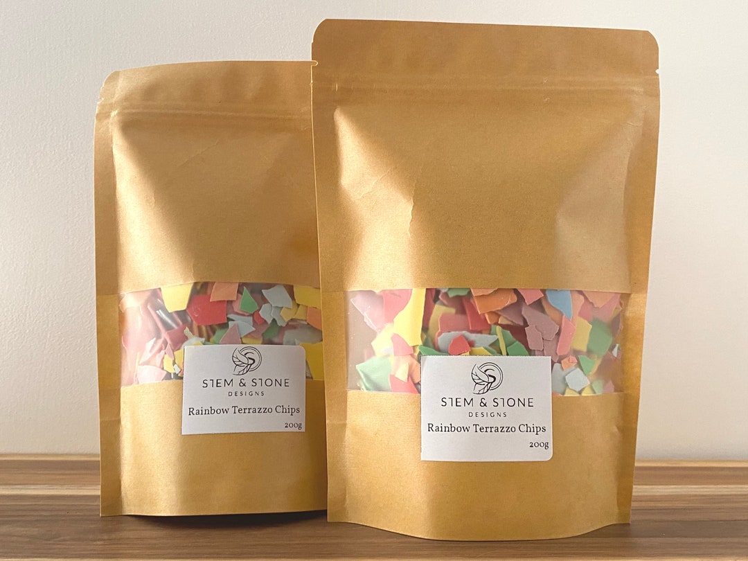200g MULTICOLOURED TERRAZZO CHIPS: Pre-made Jesmonite AC100 Acrylic ...