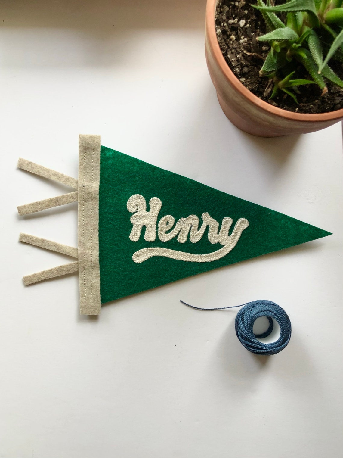 Mini Custom Name Pennant 5 x 9 inches | Etsy