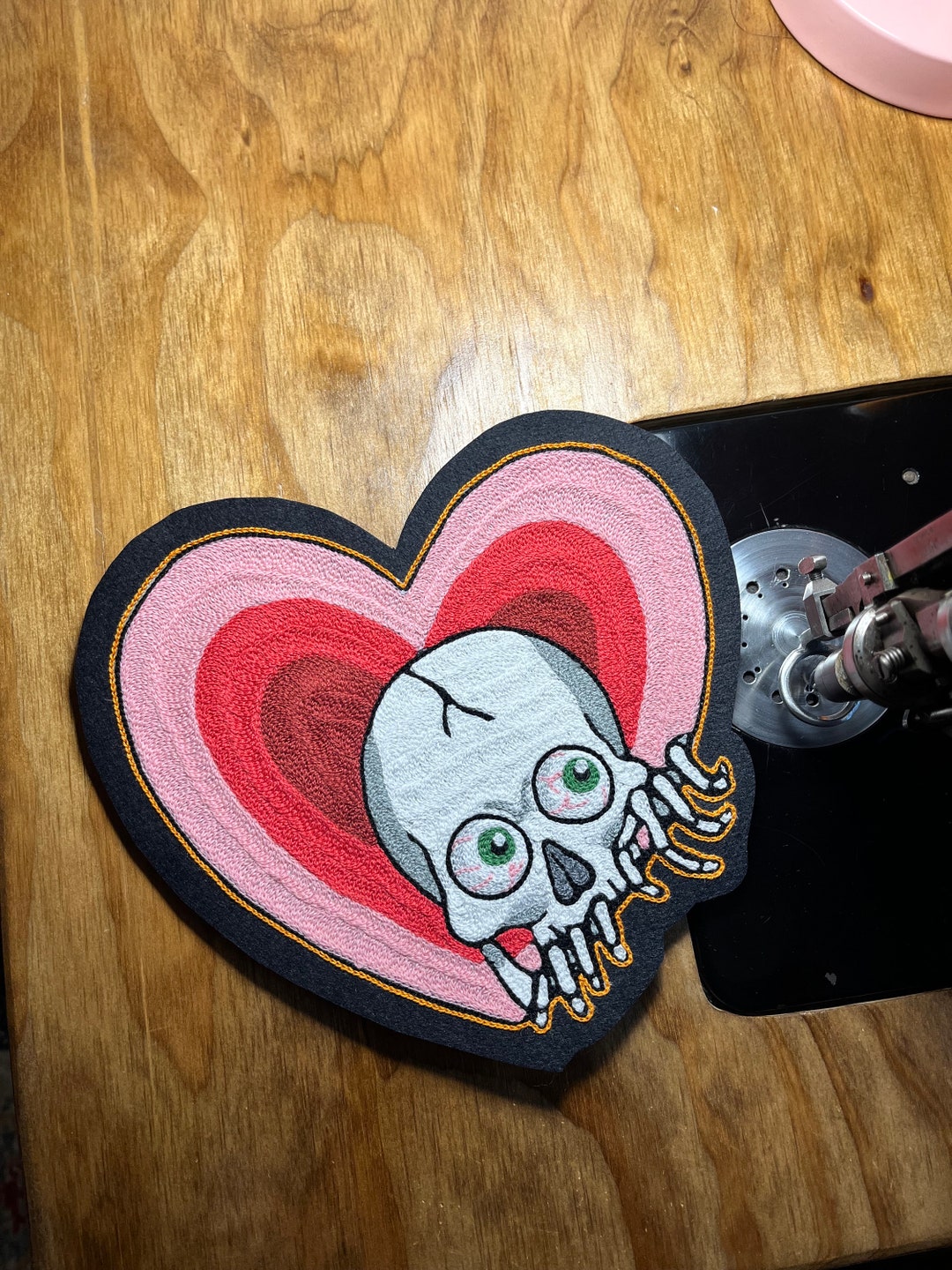 Skeleton Heart Tattoo Flash Back Patch for Jacket, Denim Jacket Patch ...