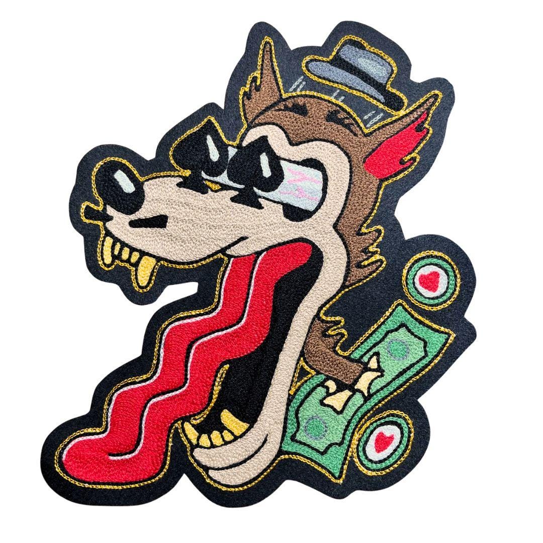 Ace of Spades Cartoon Wolf Chainstitch Back Patch, Retro Rock and Roll ...