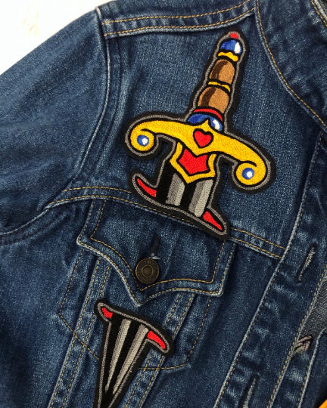 Dagger Tattoo Patch - Patches for Jackets - Chain Stitch Patch - Iron ...
