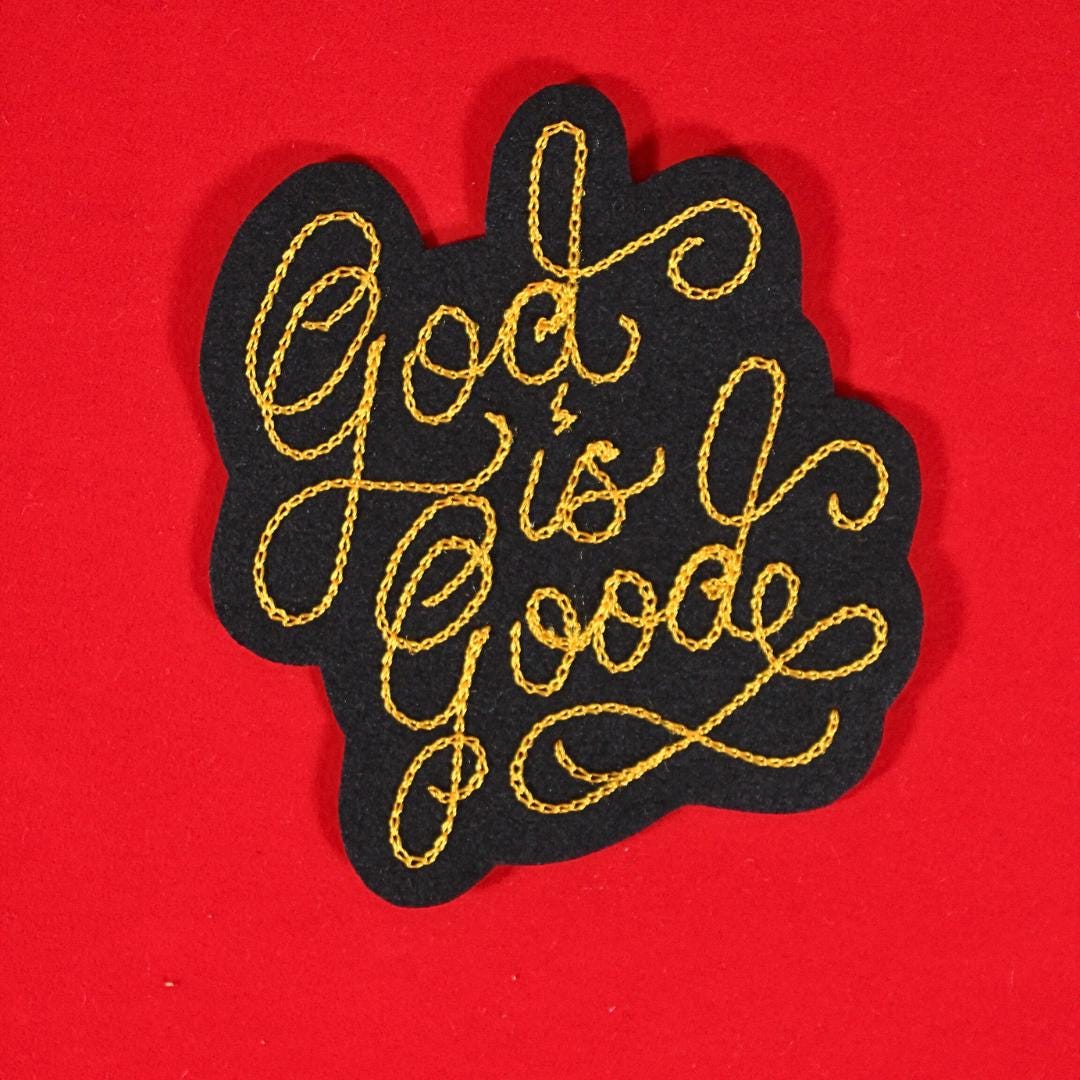 God is Good Patch - Cursive Script Christian Chainstitch Embroidery - Etsy