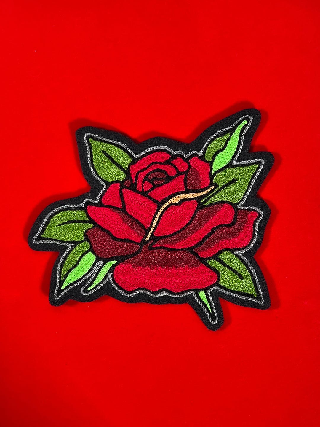 Traditional Rose Tattoo Patch - Etsy