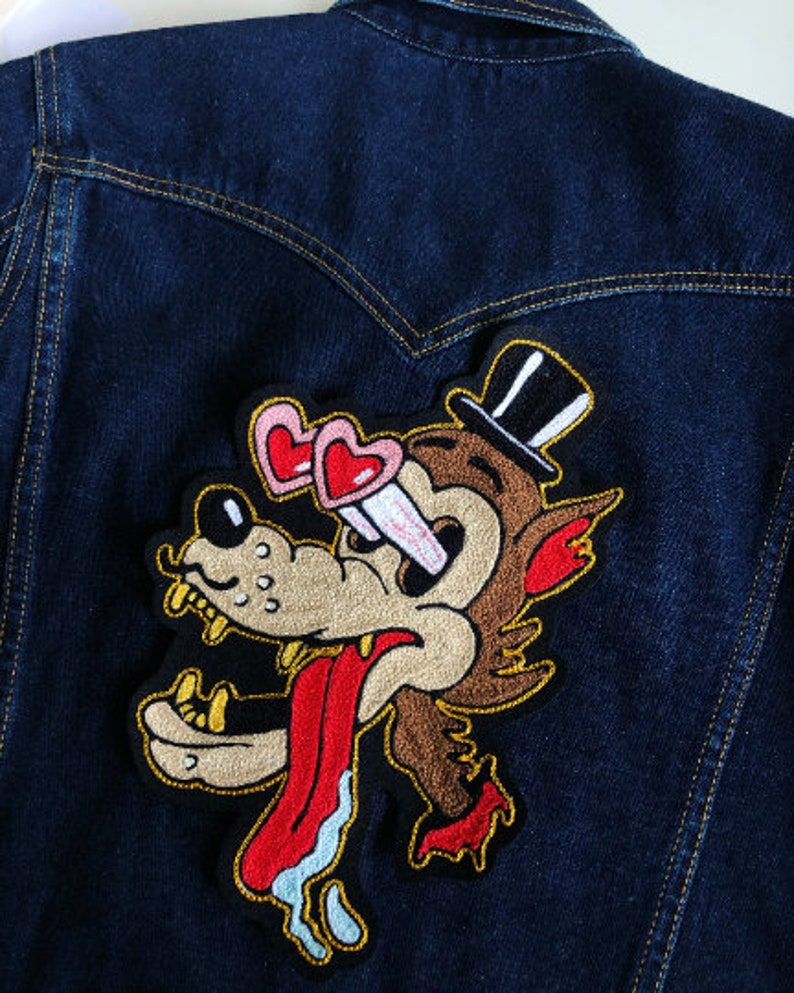 Cartoon Eyes Wolf Patch Back Patches for Jackets Large Denim | Etsy