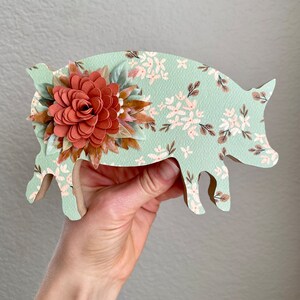 Farmhouse Floral Pig Shelf Sitter Fall Decor Farmhouse Decor Home Decor ...