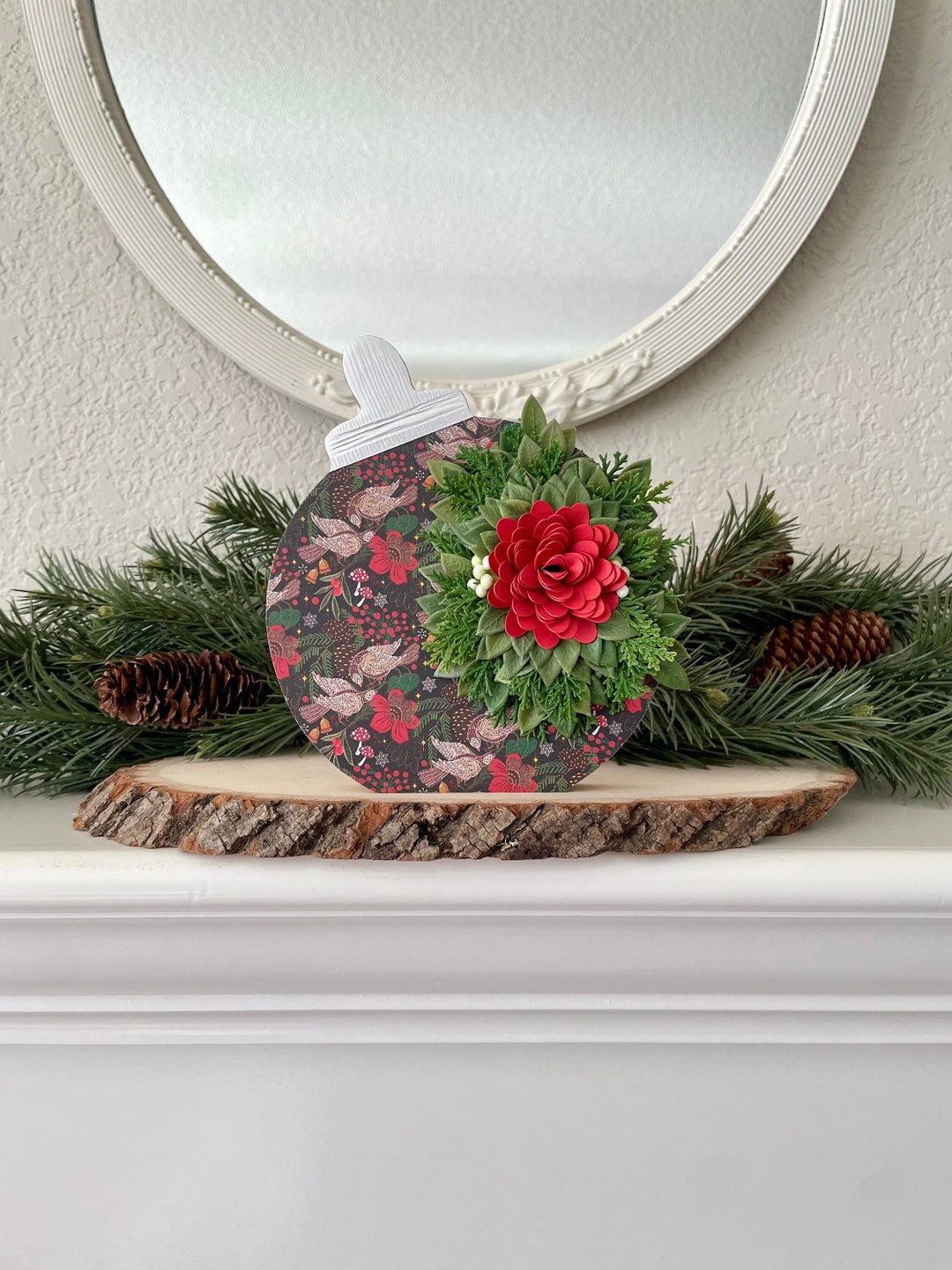 Large Two Turtle Doves Ornament Shelf Sitter Home Decor Christmas Decor ...