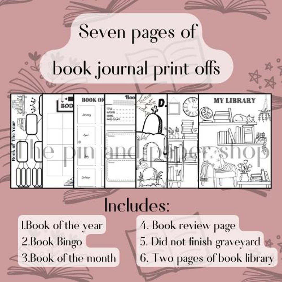 Book Journal Pages - Inserts for Book Journal, Book Review, Book Rating ...
