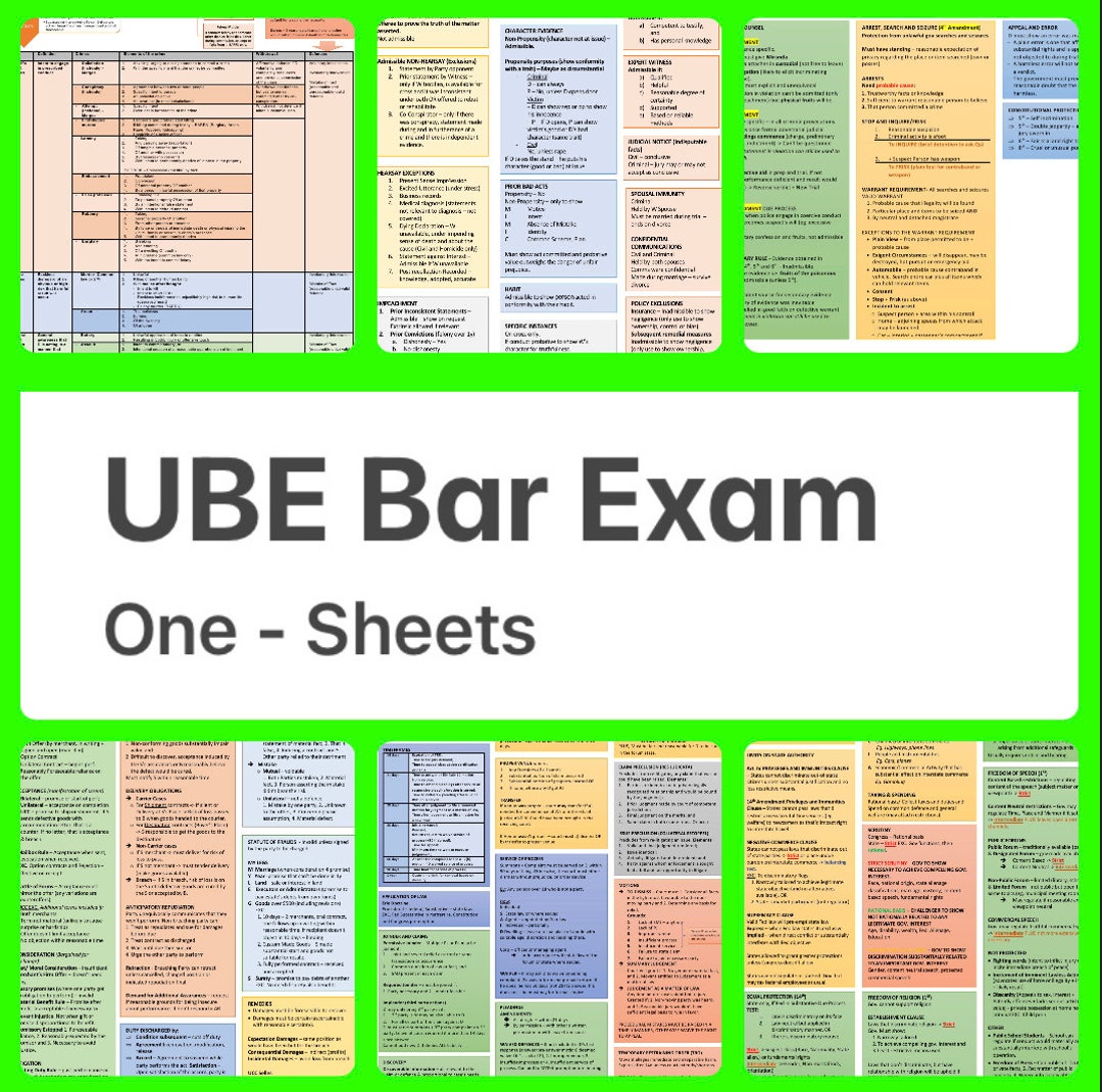 I***FINAL REVISION*** Ube U.S Bar Exam Preparation One Sheets Outlines ...