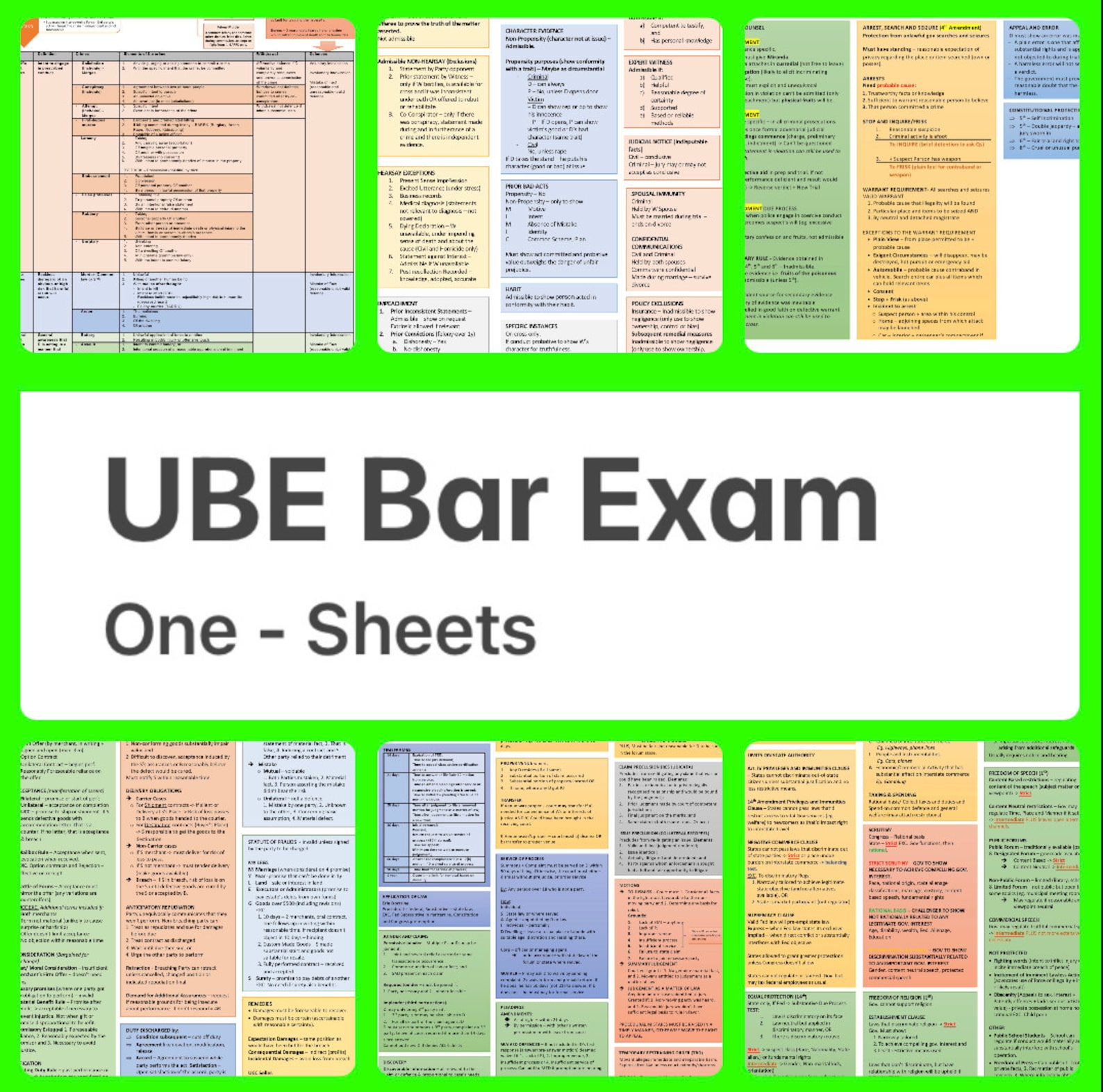 I***FINAL REVISION*** Ube U.S Bar Exam Preparation One Sheets Outlines ...