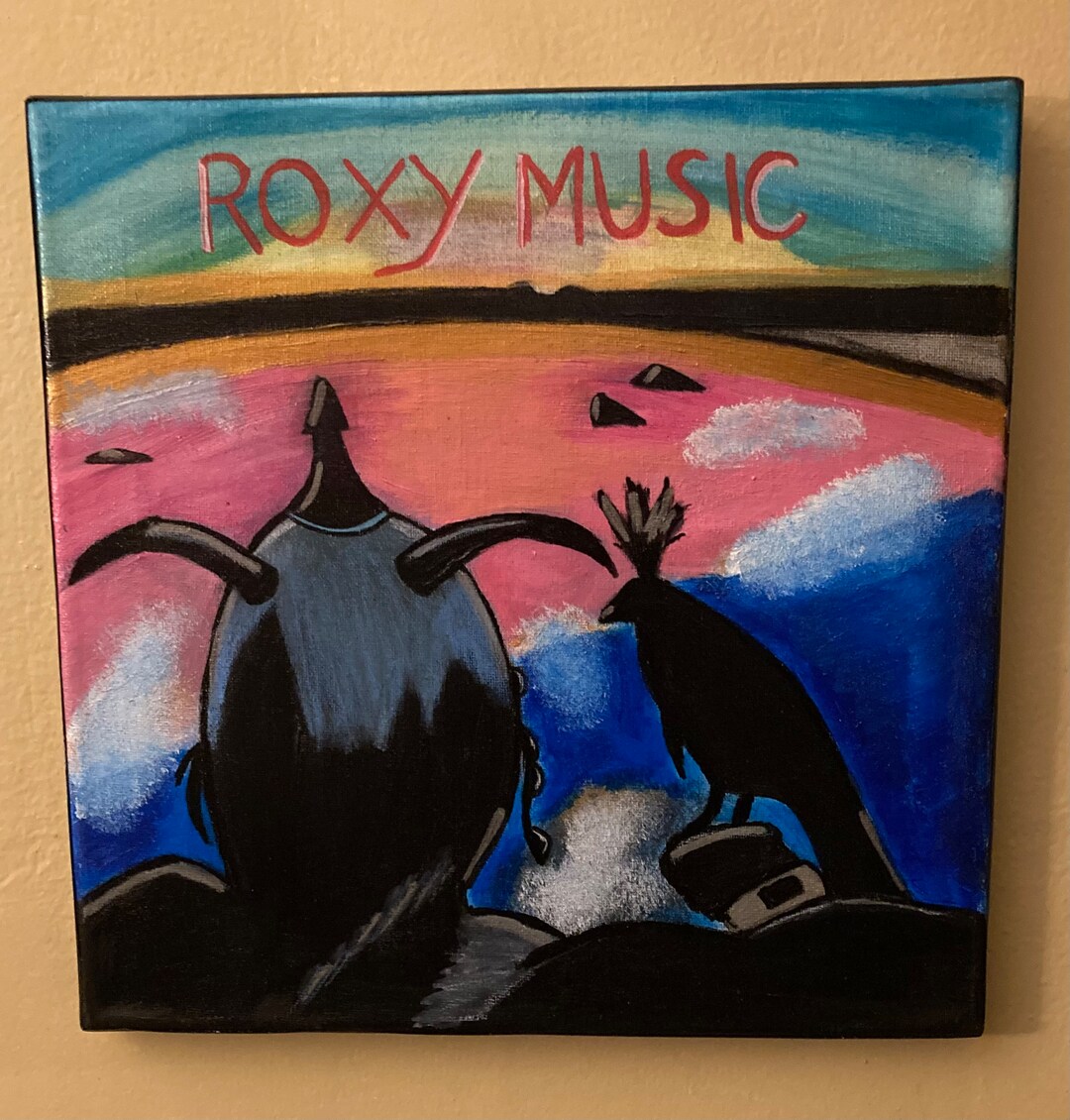 Roxy Music "avalon" 12x12 Acrylic Painting W/oil Pastel on Canvas - Etsy