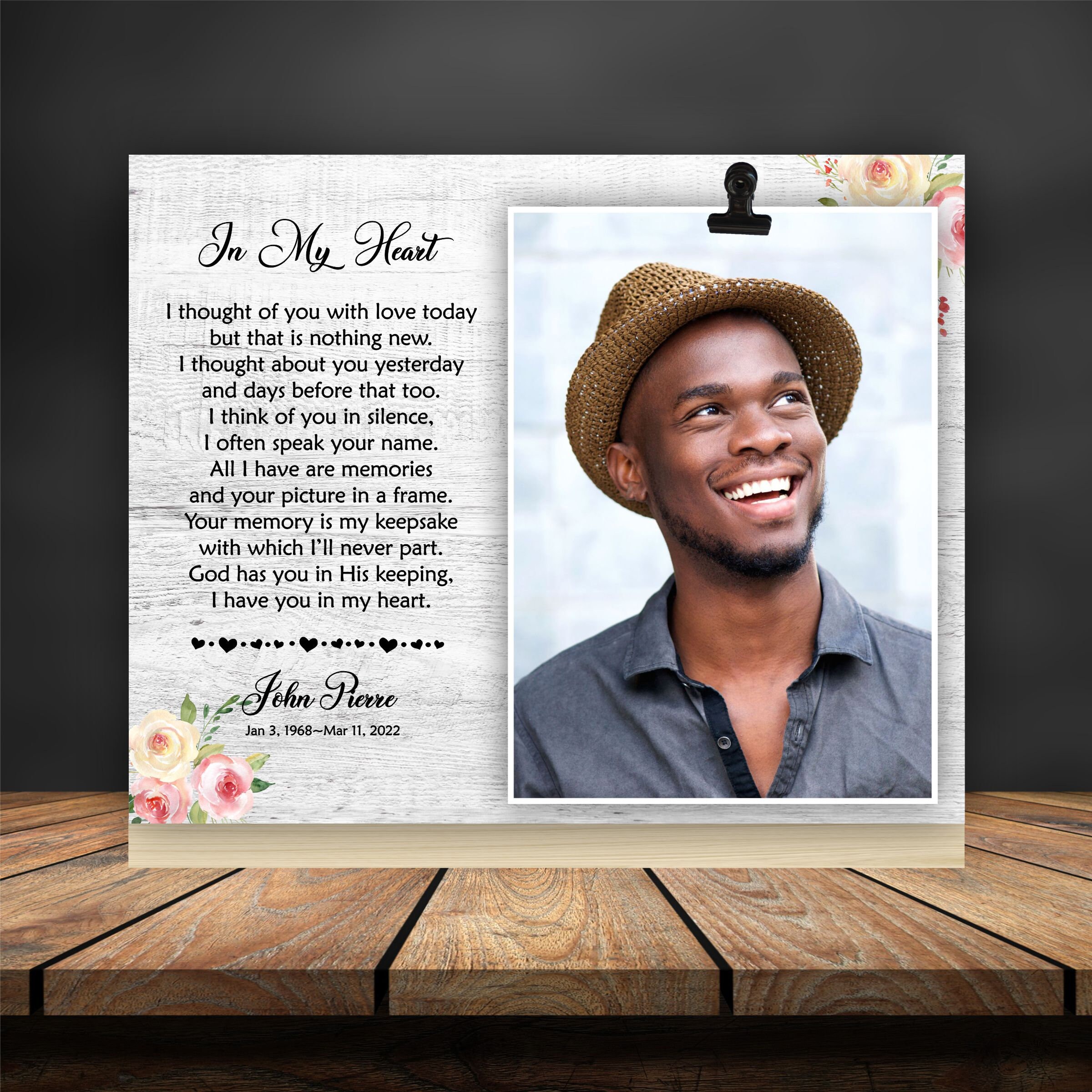 In My Heart Poem Remembrance of A Loved One, Wonderful Memories Word ...