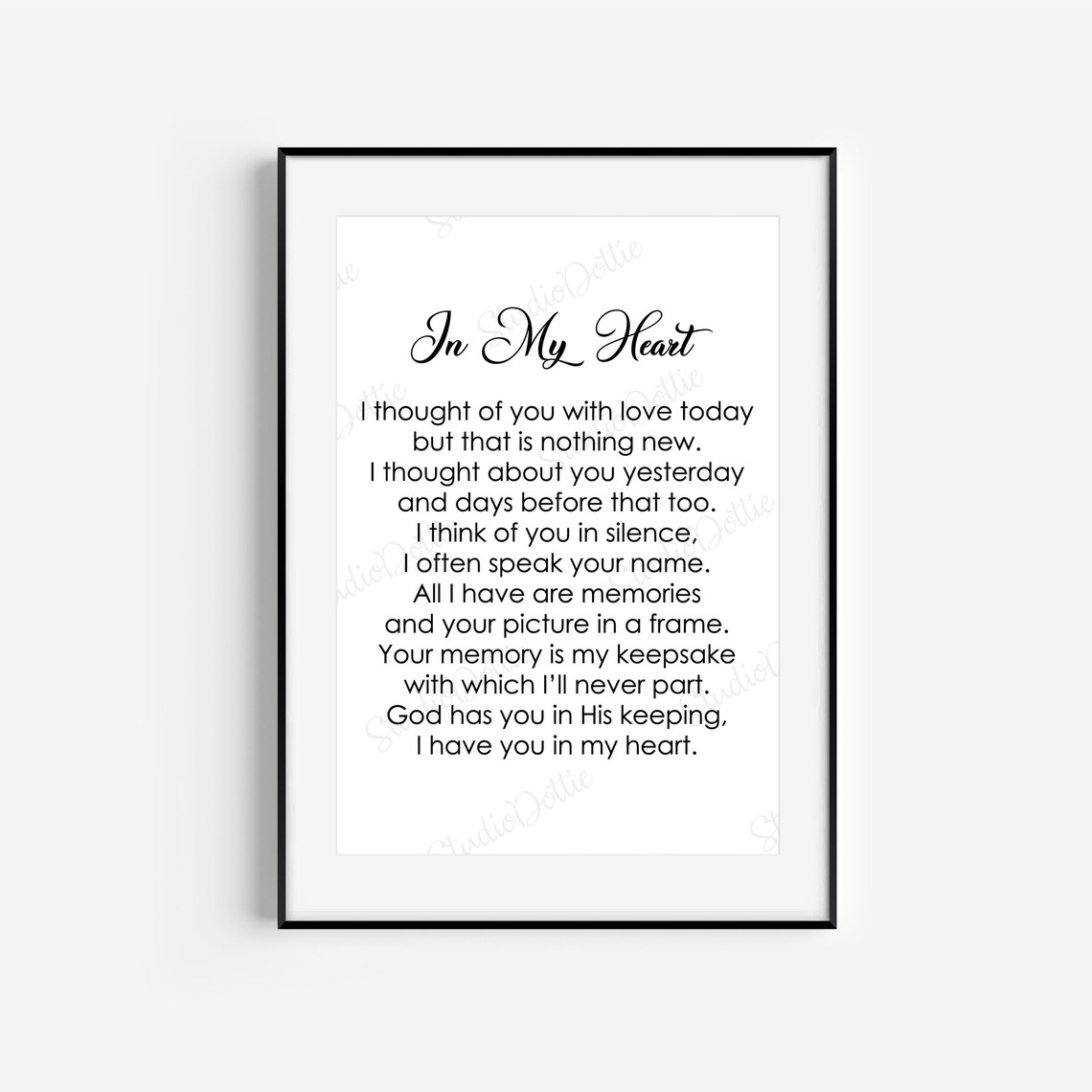 In My Heart Poem Remembrance of A Loved One, Wonderful Memories Word ...