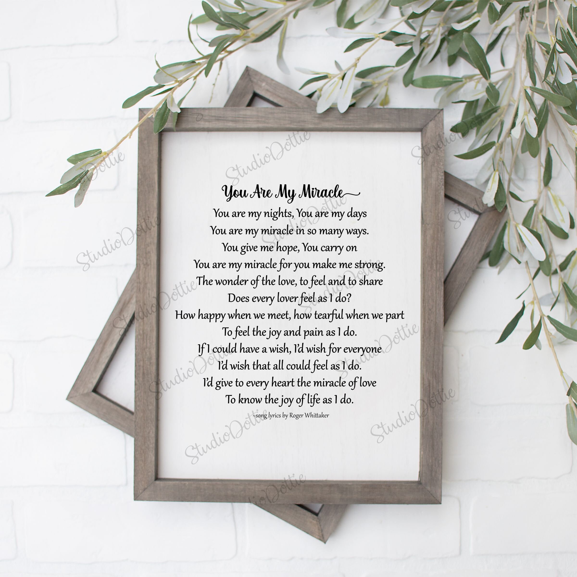 You Are My Miracle Word Art Digital Instant Download Inspirational ...