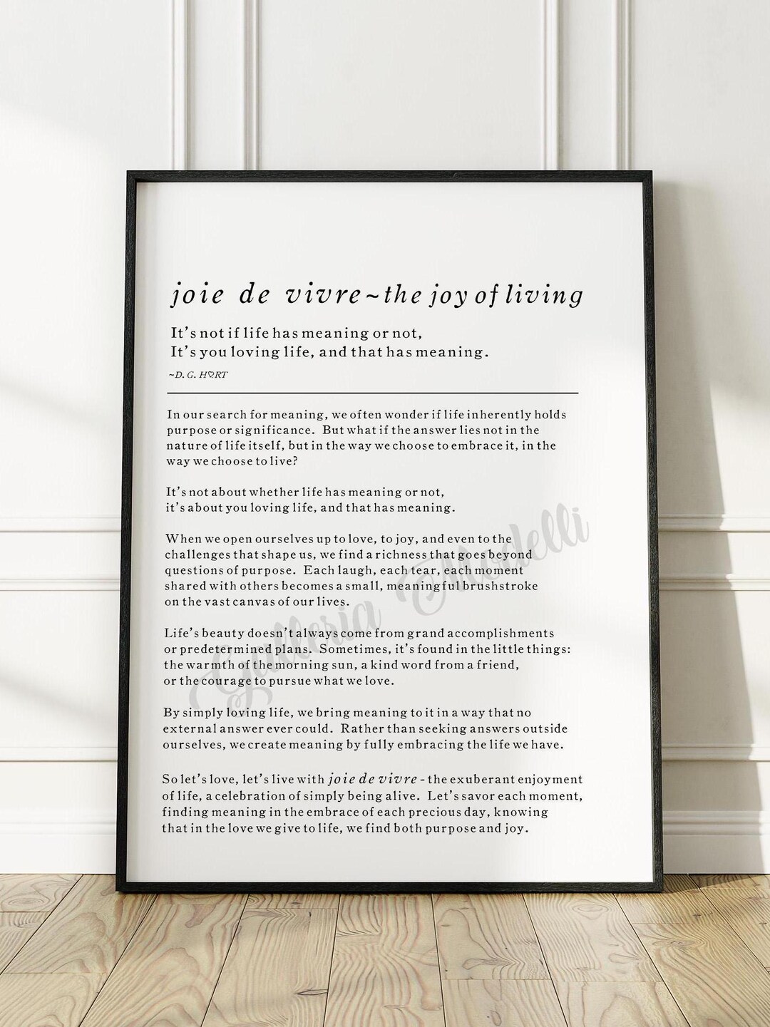 DIGITAL DOWNLOAD Joie De Vivre Such is Life Inspirational Wall Art ...