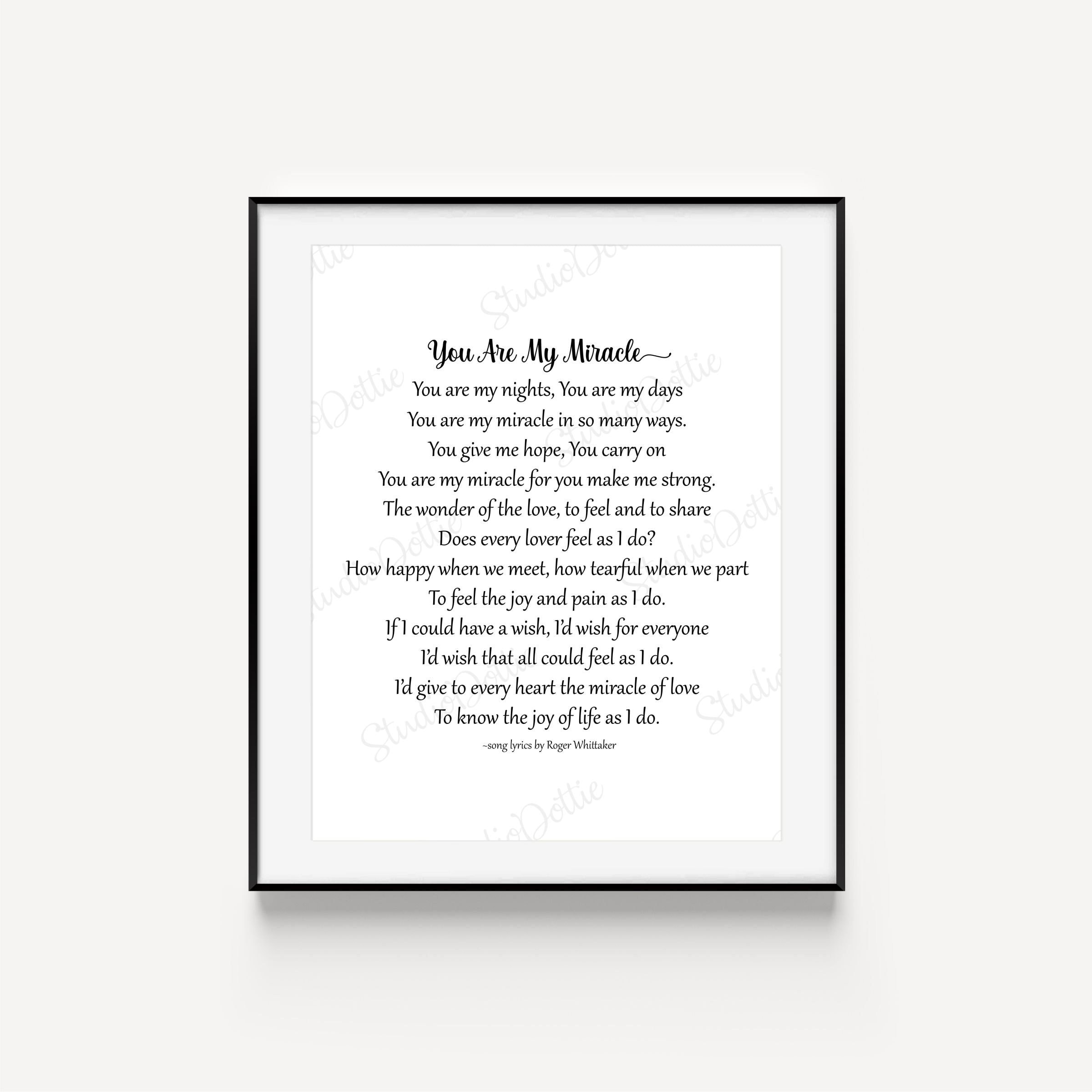 You Are My Miracle Word Art Digital Instant Download Inspirational ...